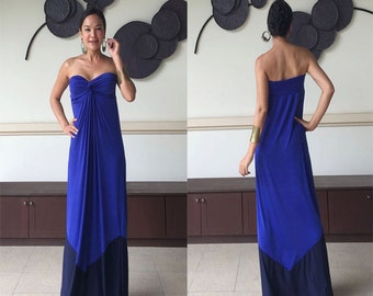 Navy Blue Sleeveless Long Maxi Dress All Size | Etsy