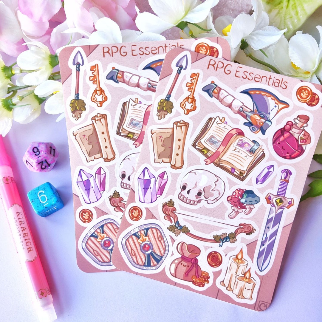 RPG Essentials Sticker Sheet Cute, Kawaii, Bullet Journal, Diary ...
