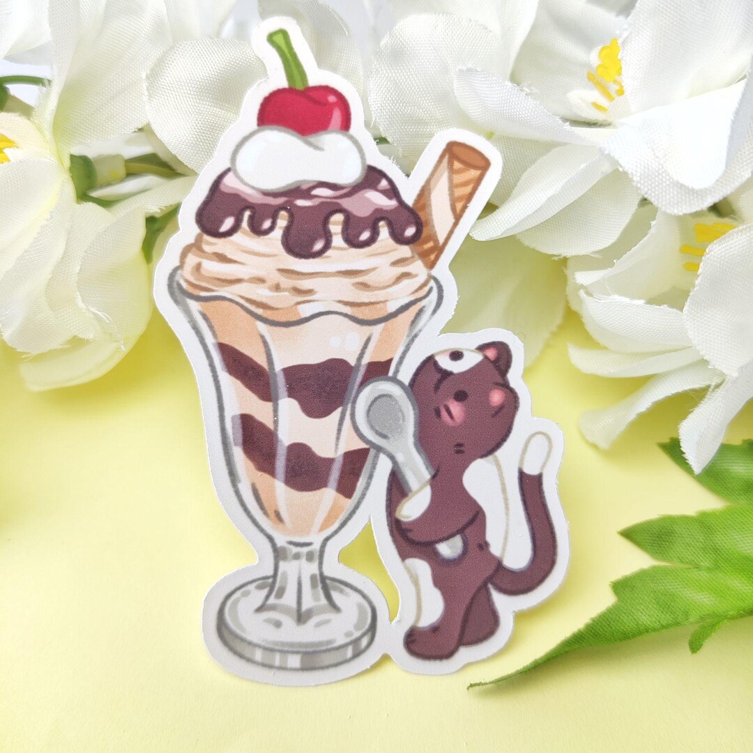 Sundae - Junk-food Kitty Sticker | Cute, Kawaii, Diary, Planner ...