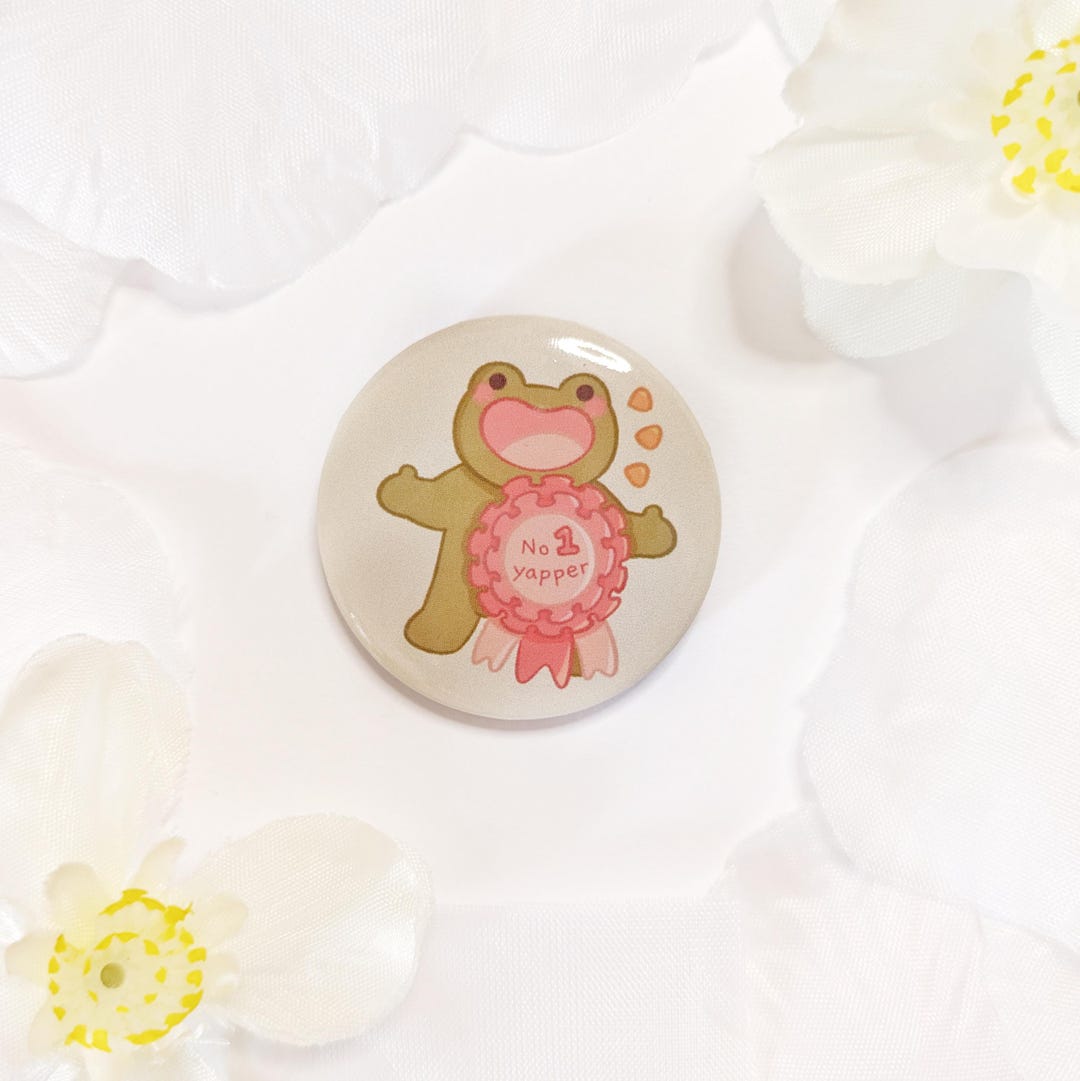 No 1 Yapper - Button Badge | Kawaii, Pin, Badge, Frog, Lapel, Bag ...