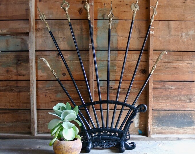 Antique Collection of 8 Chinese Ceremonial Spears - Qing Dynasty ...