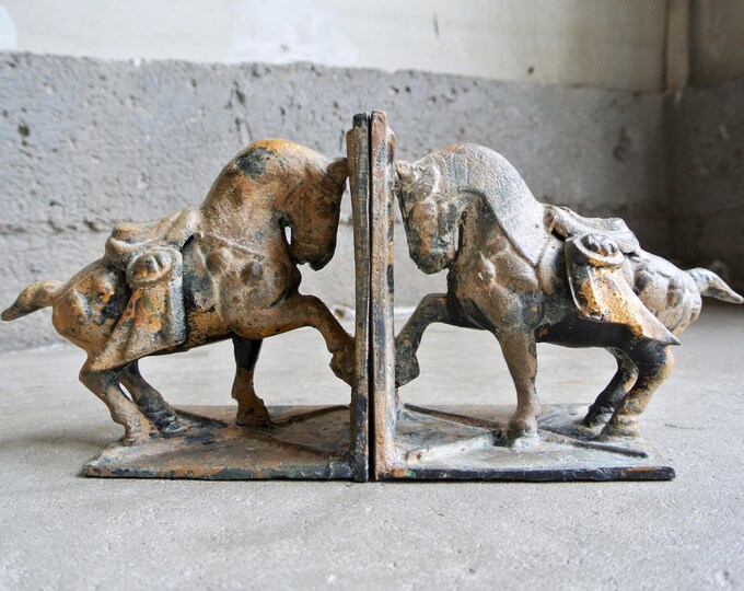 Awesome Vintage Toyo Japan Bookends - Vintage Metal Horse Bookends ...