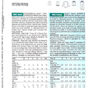 Butterick 6932 UNCUT Sizes 5, 6 & 6X Girls and Boys Vest, Top, Shorts ...