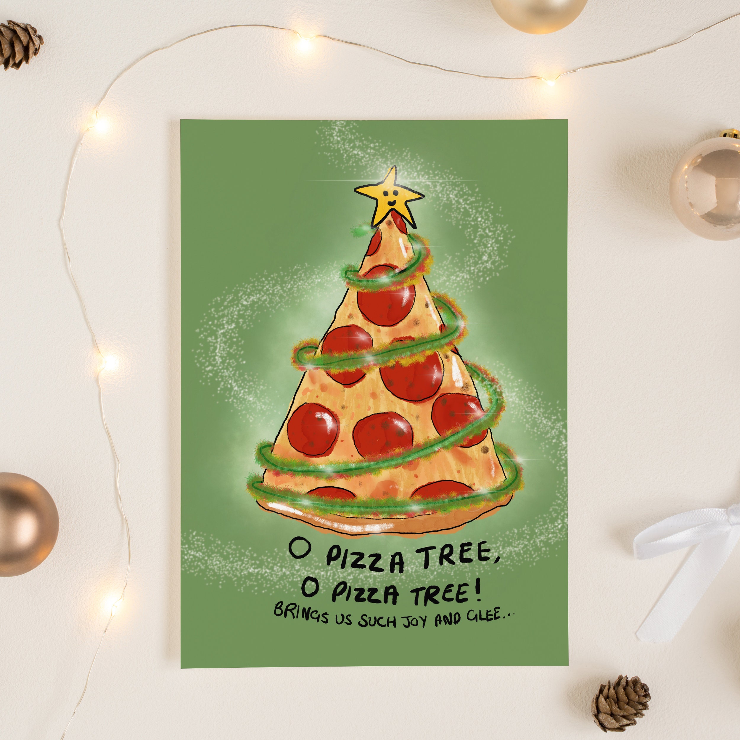 Paper Paper & Party Supplies Holiday & Seasonal Cards Pizza Card ...