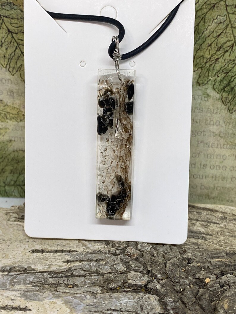 Boa Shed Snakeskin Necklace With Onyx - Etsy