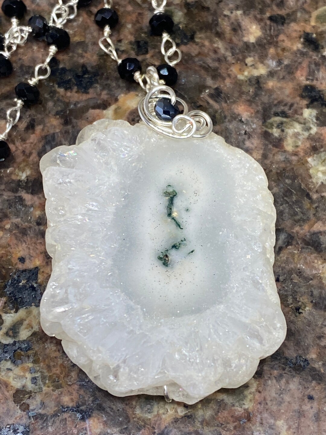 Natural Solar Quartz Crystal Necklace - Etsy