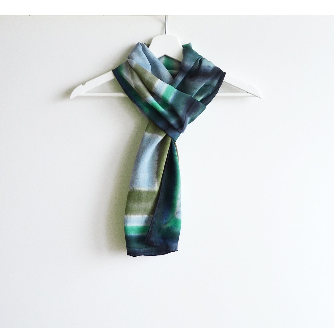 Mens Silk Scarf Green Bright Scarf for Men Mens Scarf - Etsy