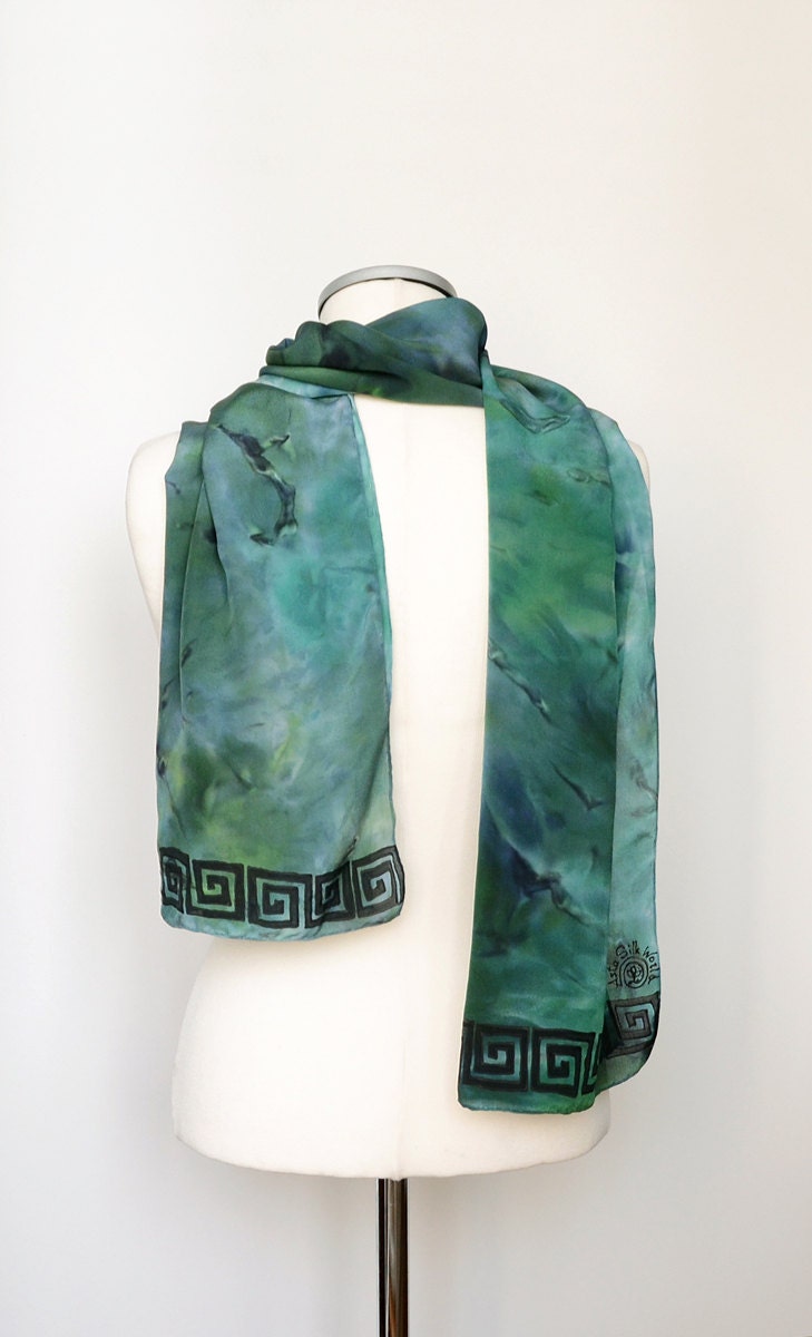 Mens Silk Scarf Green Scarf for Men Green Men Scarf Mens - Etsy