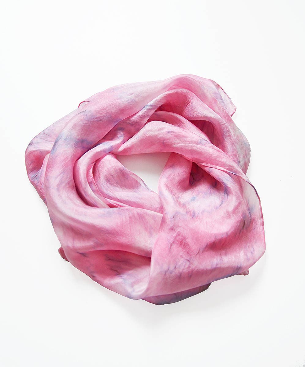 Pink Silk Scarf Hand Painted Silk Scarf Women Scarf Silk Scarf Pink ...