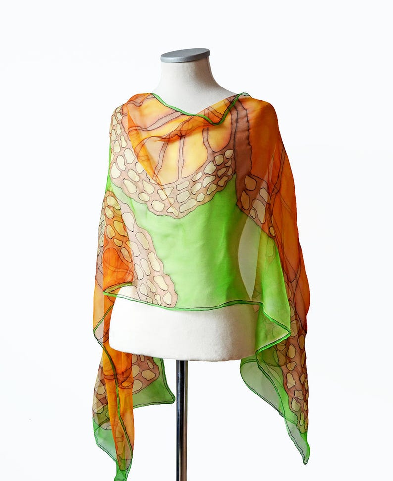 Butterfly Wings Scarf Butterfly Scarf Hand Painted Silk - Etsy