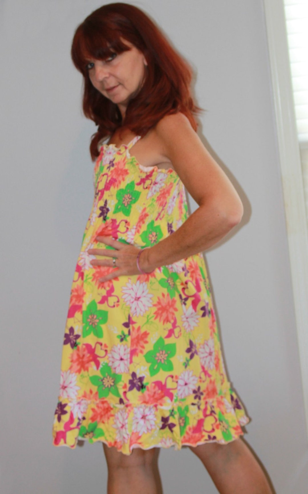 Vintage Sundress/beach Dress/boho Dress/floral Print Sundress/babydoll ...