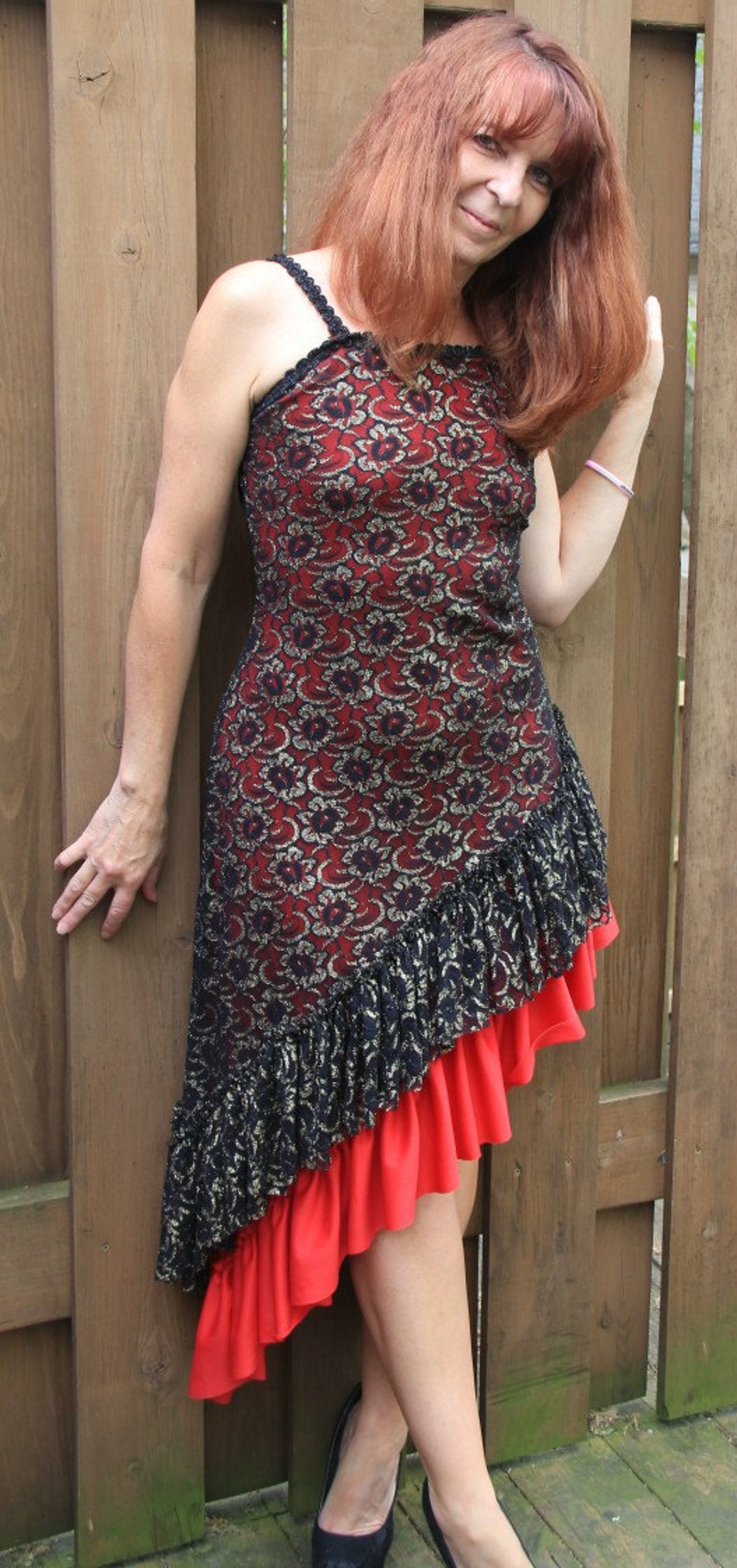 Salsa Dress/vintage Black and Red Dress/vintage Salsa Dress/vintage ...