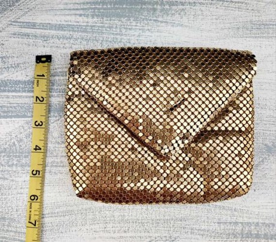 Gold Metal Mesh Purse Vintage Crossbody Clutch Bag En… - Gem