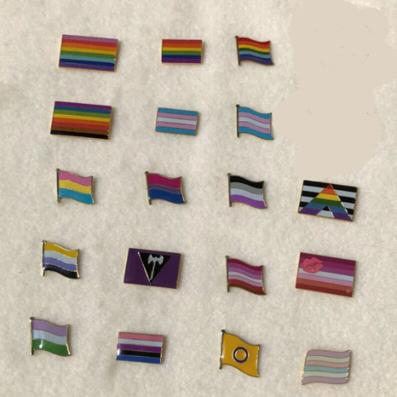 Lgbtqa Genderfluid Flag Lapel Pin Etsy