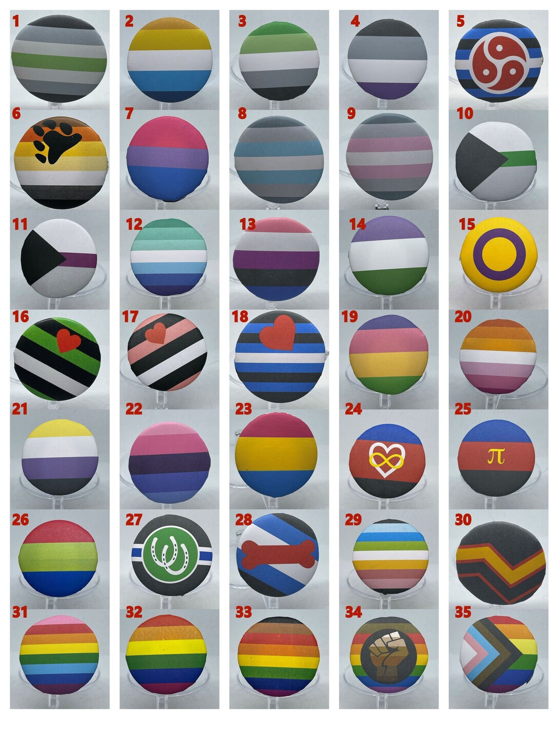 Pride Button Assortment Choose Your Own LGBT 2-1/4 - Etsy UK