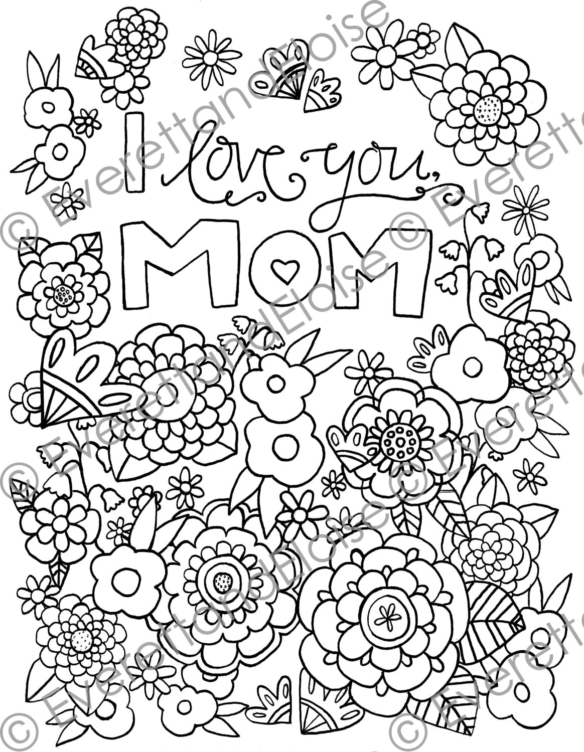 I Love You Mom Coloring Pages