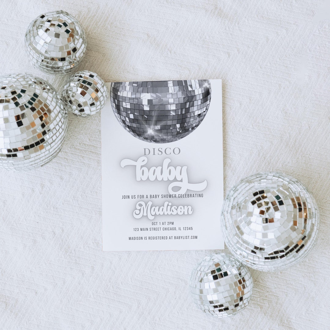 Editable Disco Baby Baby Shower Invite | Disco Invitation | Baby Shower ...