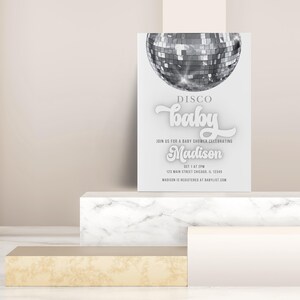 Editable Disco Baby Baby Shower Invite | Disco Invitation | Baby Shower ...
