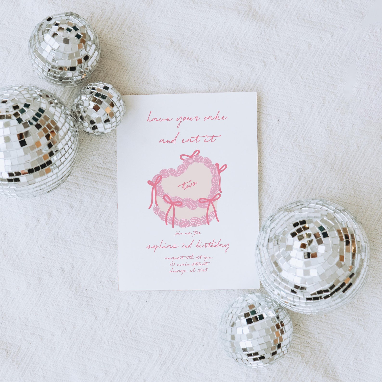 Editable Pink 'have Your Cake and Eat It Too' Birthday Invitation ...