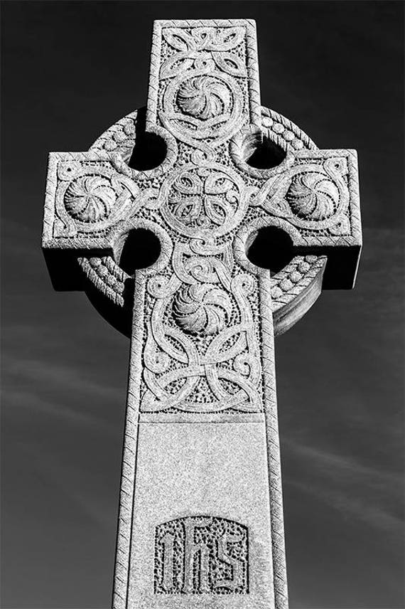 Irish Catholic Cross Mullingar Pewter Standing Celtic Cross 7" Tall.