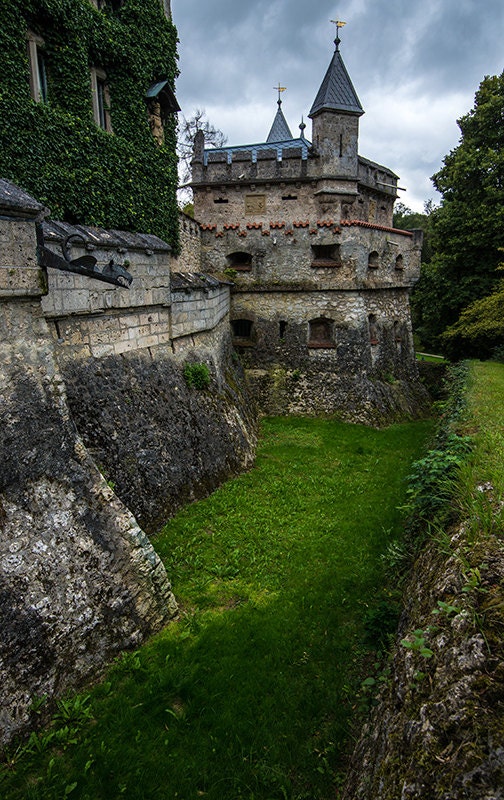 Castle Art, Lichtenstein, Moat, Baden Wurttemberg, Swabia, Germany ...