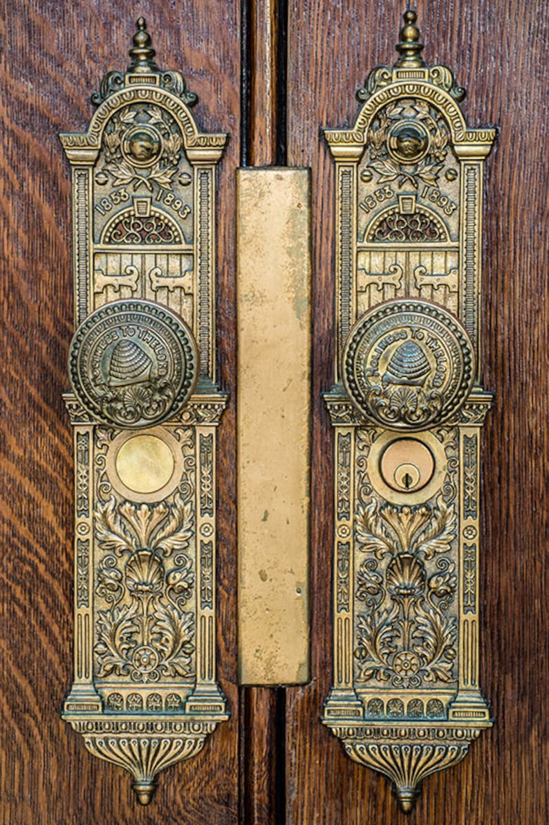 Salt Lake Mormon LDS Temple Decorative Handles, Wooden Door, Beehive ...