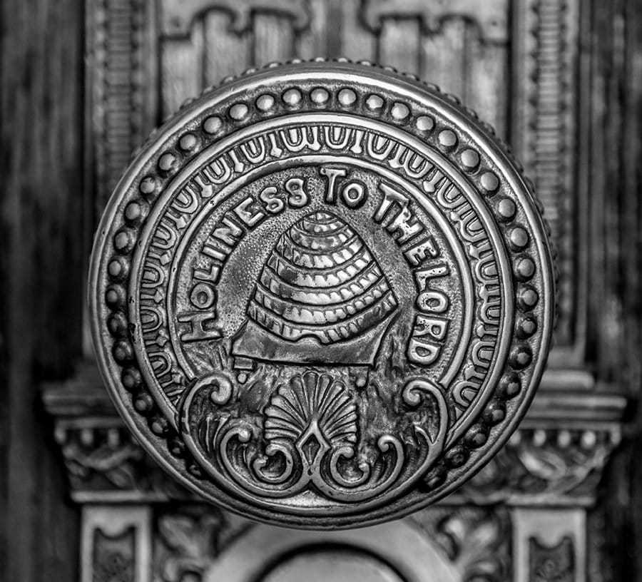 Salt Lake Mormon LDS Temple Decorative Handles, Wooden Door, Beehive ...
