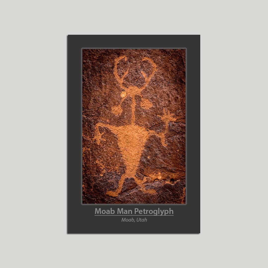Native American Art, Southwest Poster, Moab Man Petroglyph, Rock Art ...