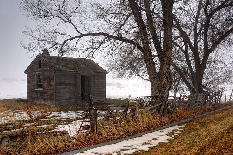 Farmhouse Art, Winter Landscape, Morning Fog, Farm Scene, Country ...