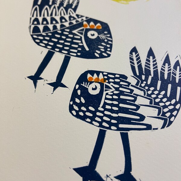 Chicken Lino Prints - Etsy