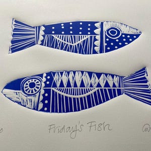Fridays Fish, Limited Edition Linocut Artwork - Etsy