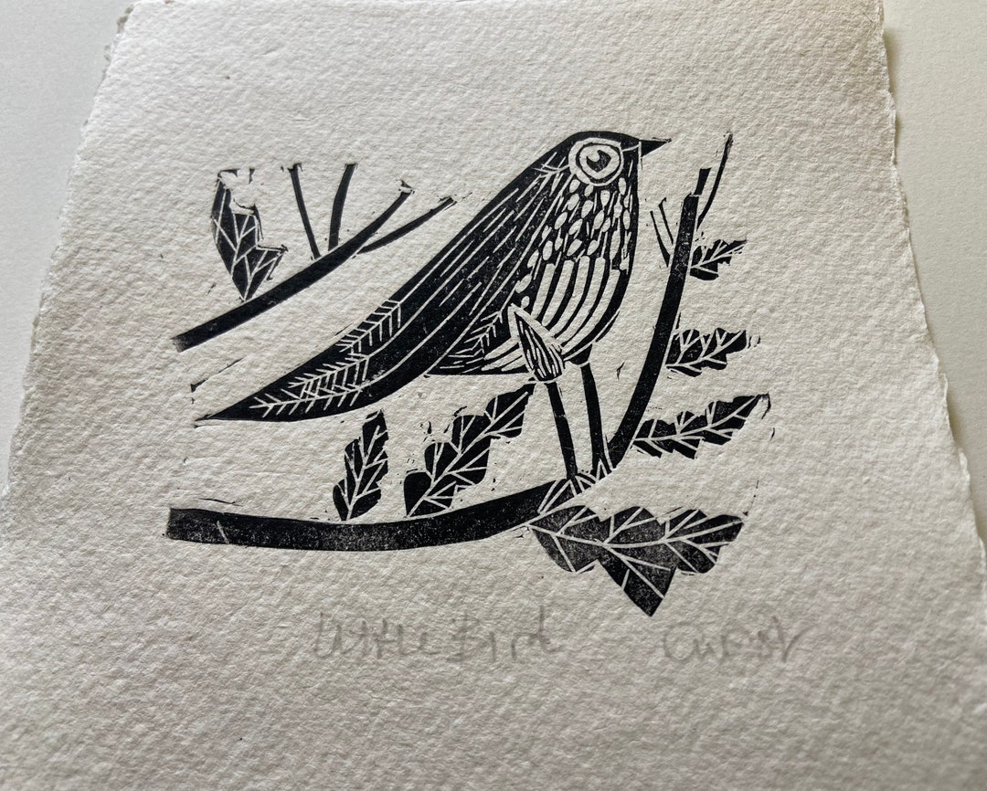 Little Bird, Handmade Linocut - Etsy