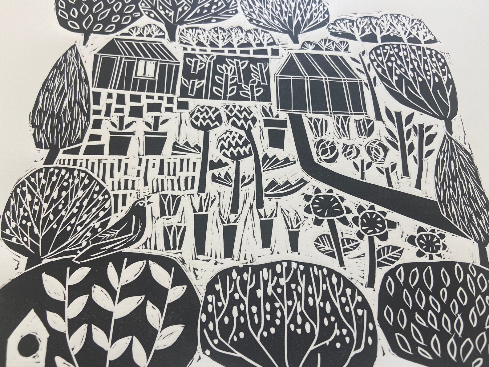 July Allotment Linocut, Lino Print - Etsy