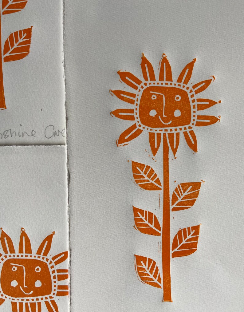 My Sunshine, Linocut, Relief Print - Etsy