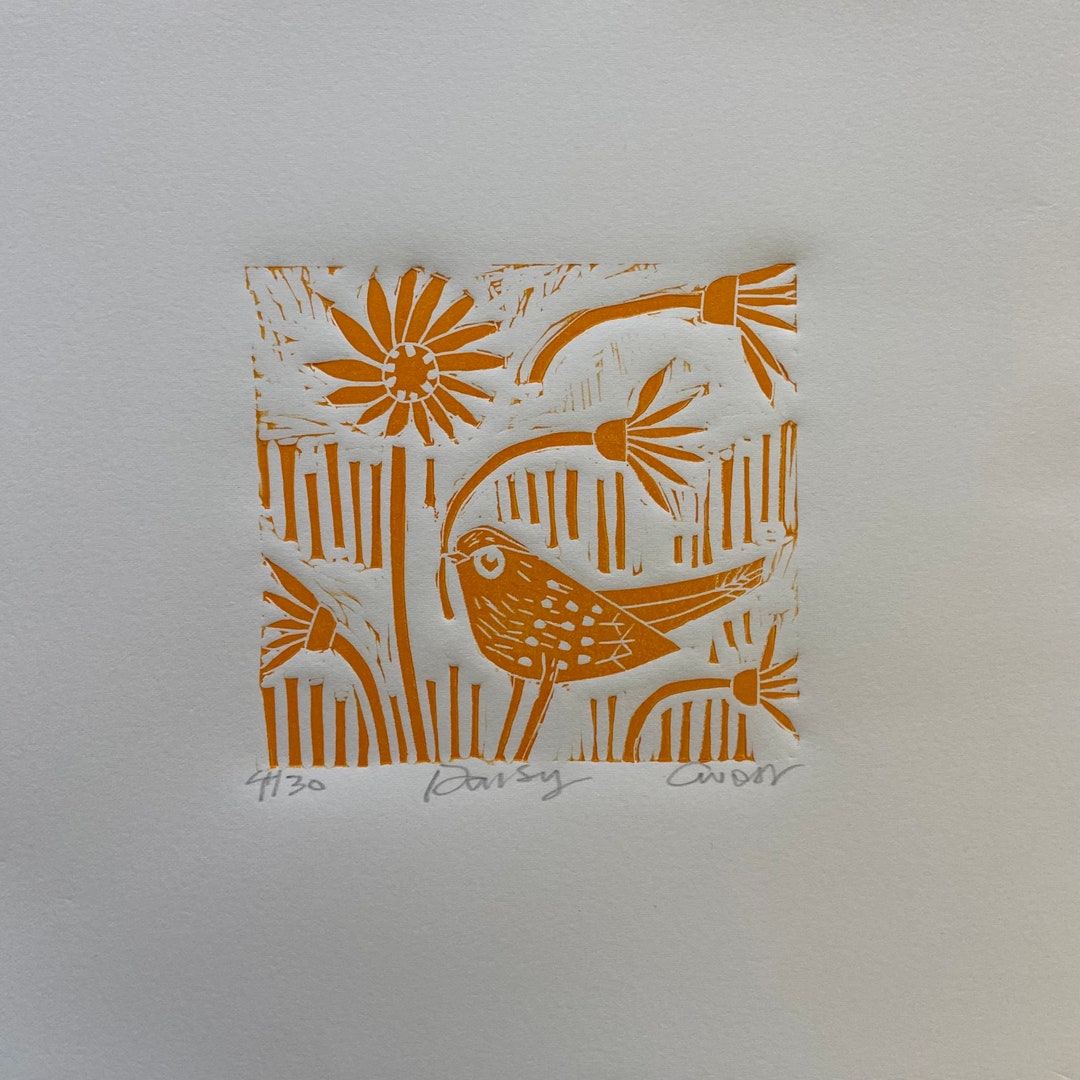 Daisy, Limited Edition Linocut Artwork - Etsy