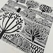 Burton Bushes Linocut, Lino Print, Relief Print - Etsy