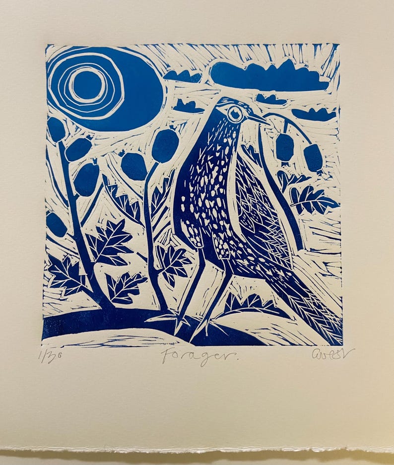 Forage, Limited Edition Linocut Artwork - Etsy