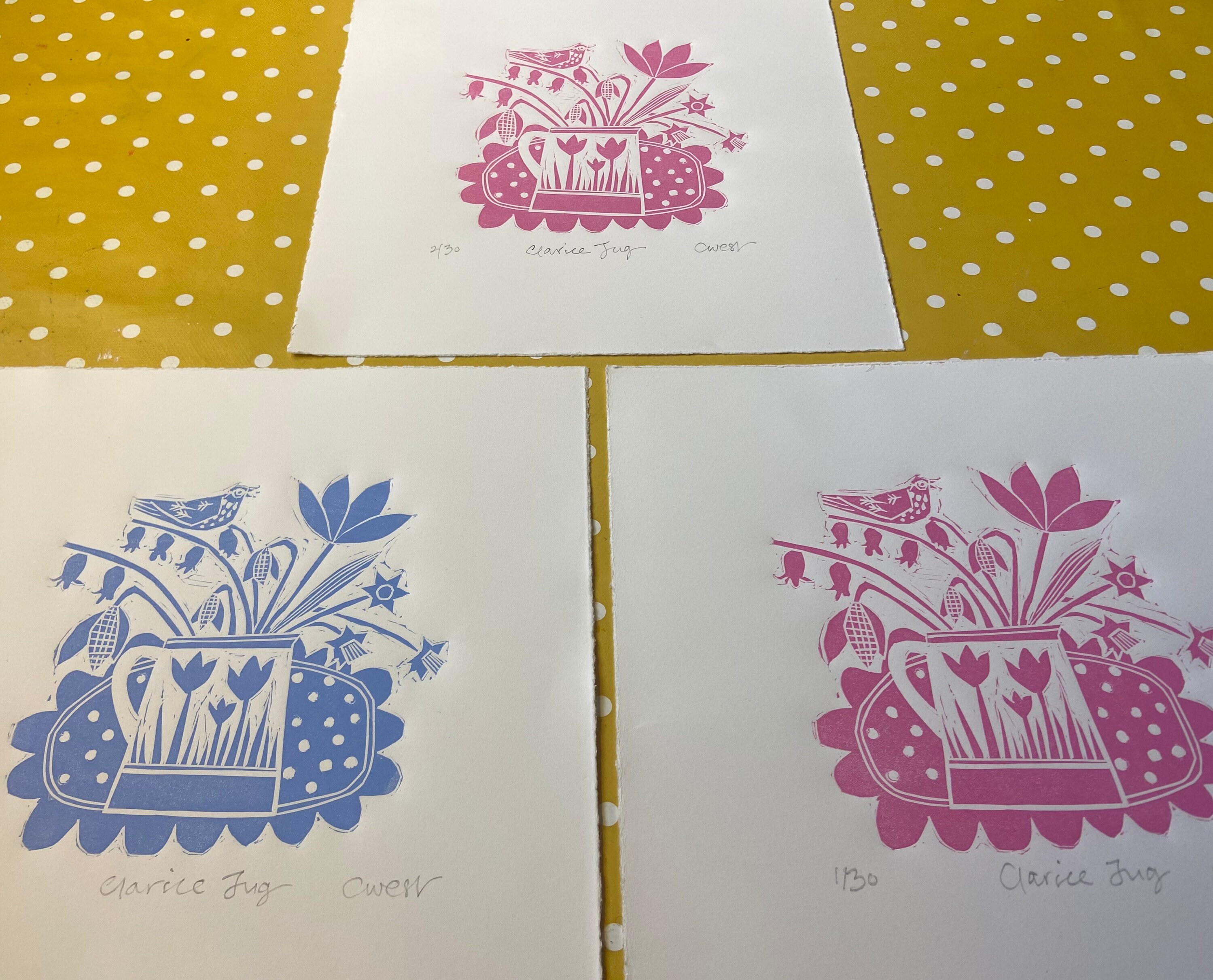 Clarice Cliff Jug Limited Edition Linocut Artwork - Etsy UK
