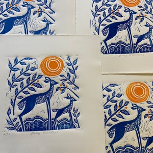 Baby Reindeer, Limited Edition Linocut Artwork - Etsy