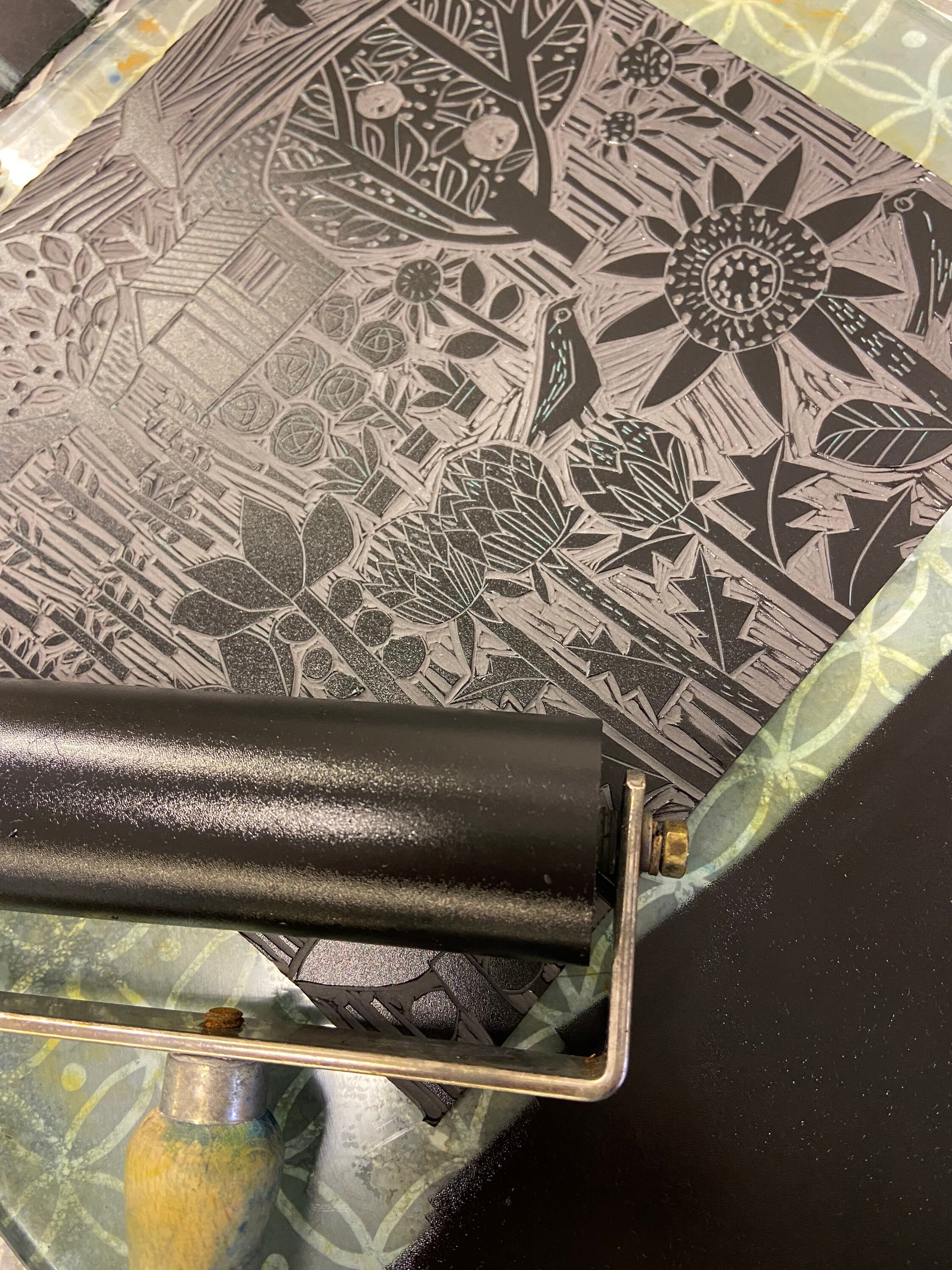 October Allotment Linocut Lino Print Relief Print | Etsy