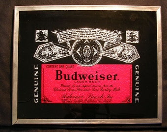 Digital Prints Prints Vintage original 1980s 1987 Budweiser logo bar ...