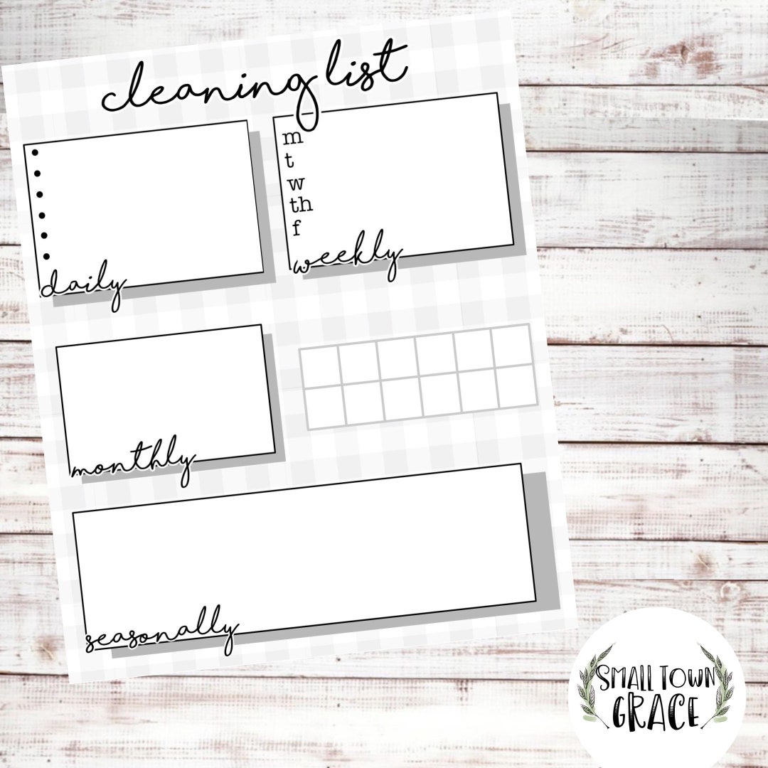BUJO Cleaning List Multiple Sizes Available Stickers to Help - Etsy