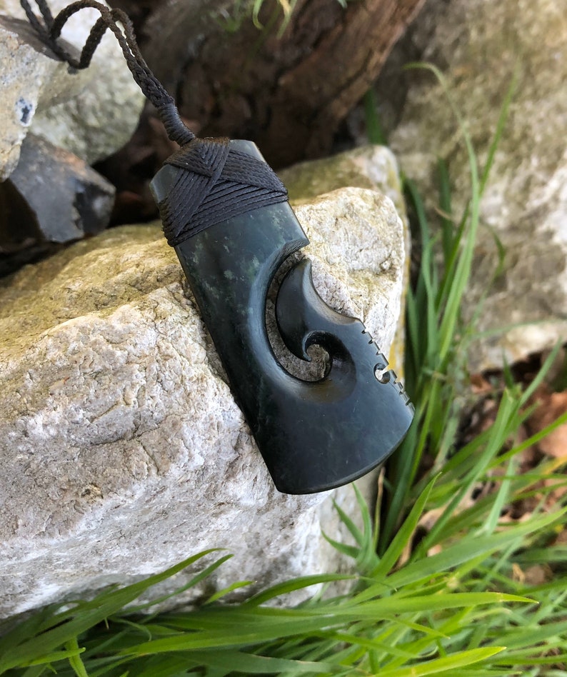 Pounamu greenstone nephrite jade maori toki fish hook | Etsy