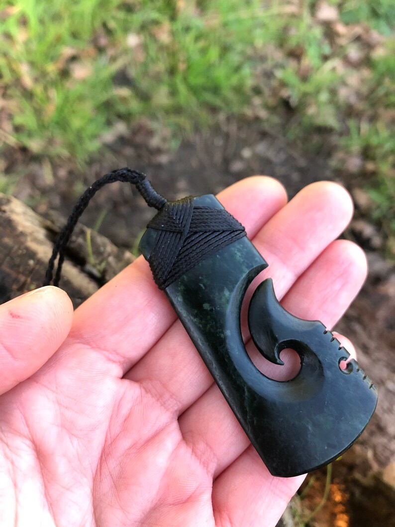 Pounamu greenstone nephrite jade maori toki fish hook | Etsy