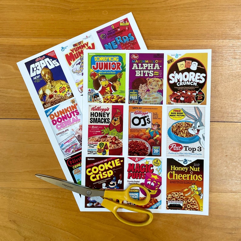 Vintage Cereal Box Art: 1960-1990 Collage Sheets (PDF & JPEG) - Etsy