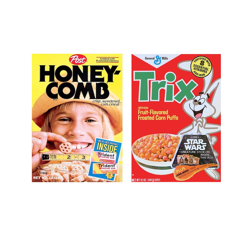 Vintage Cereal Box Collage Art Sheet: 1960-1990s (PDF & JPEG) - Etsy