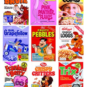 Vintage Cereal Box Collage Art Sheet: 1960-1990s (PDF & JPEG) - Etsy