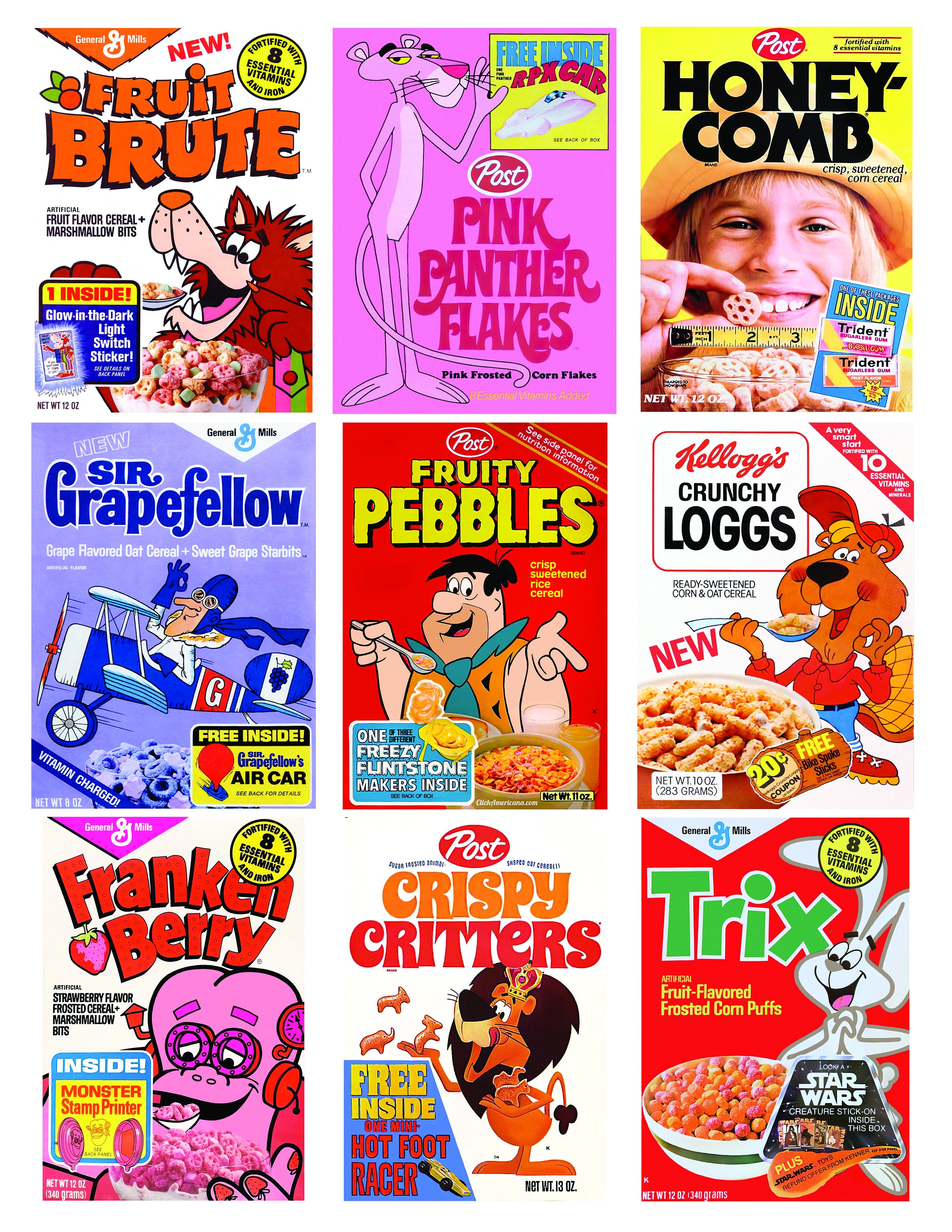 Vintage Cereal Box Collage Art Sheet: 1960-1990s (PDF & JPEG) - Etsy