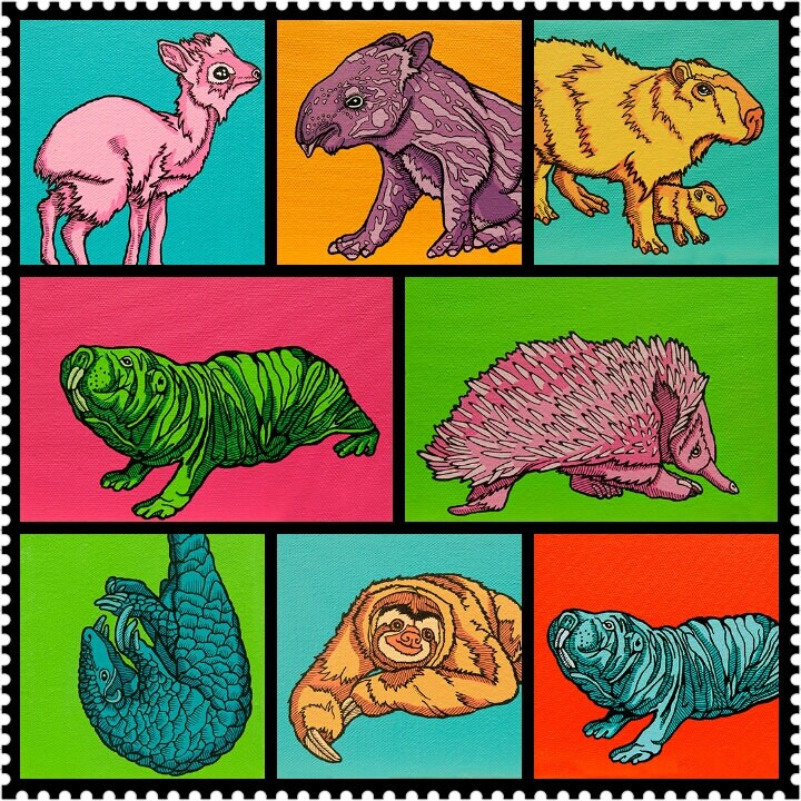 Pop Art Three-toed Sloth Painting Original Hand-painted Sloth - Etsy