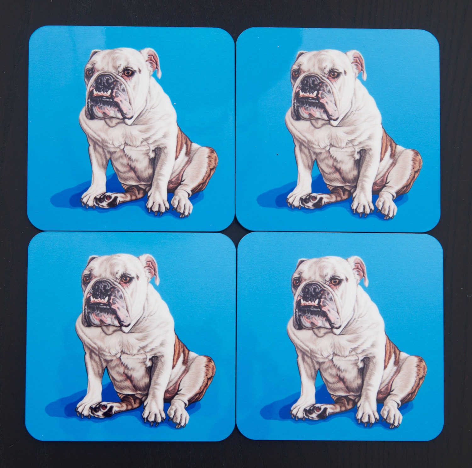 Pop Art English Bulldog Coasters, Bulldog Art, Gift for Bulldog Lover ...